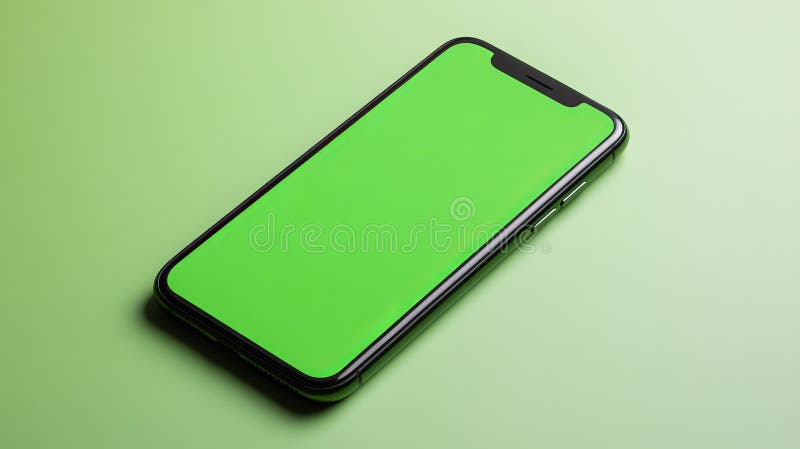 Mobile Phone with Green Screen for App Development Stock Illustration ...