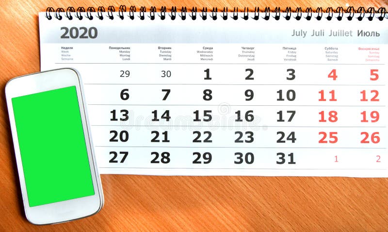 A Mobile Phone with a Green Screen and a Copy of Space is on the ...