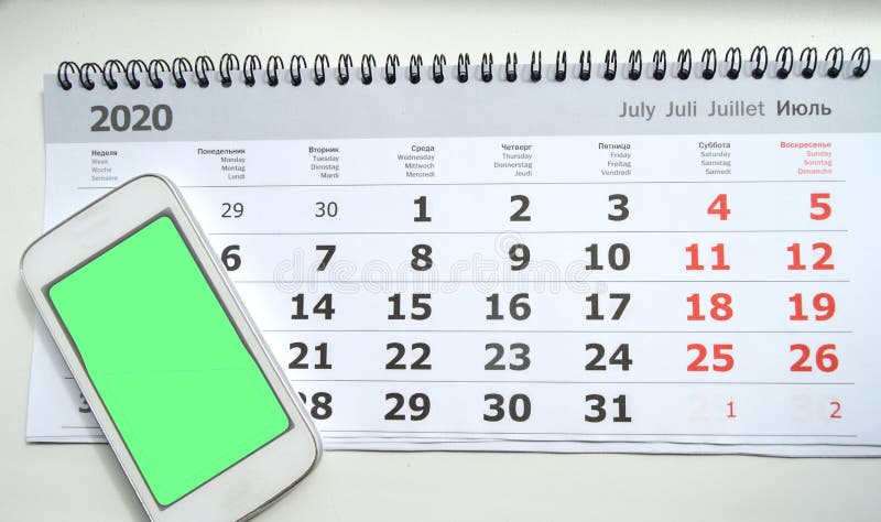 A Mobile Phone with a Green Screen and a Copy of Space is on the ...