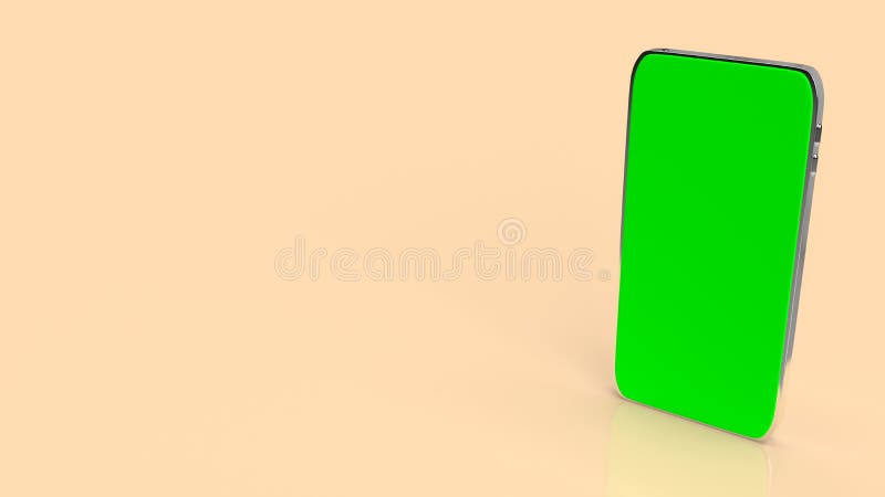 The Mobile Phone Green Screen for Media or Technology Concept 3d ...