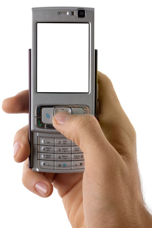 Cell phone in a hand stock photo. Image of mobile, gprs - 8175720