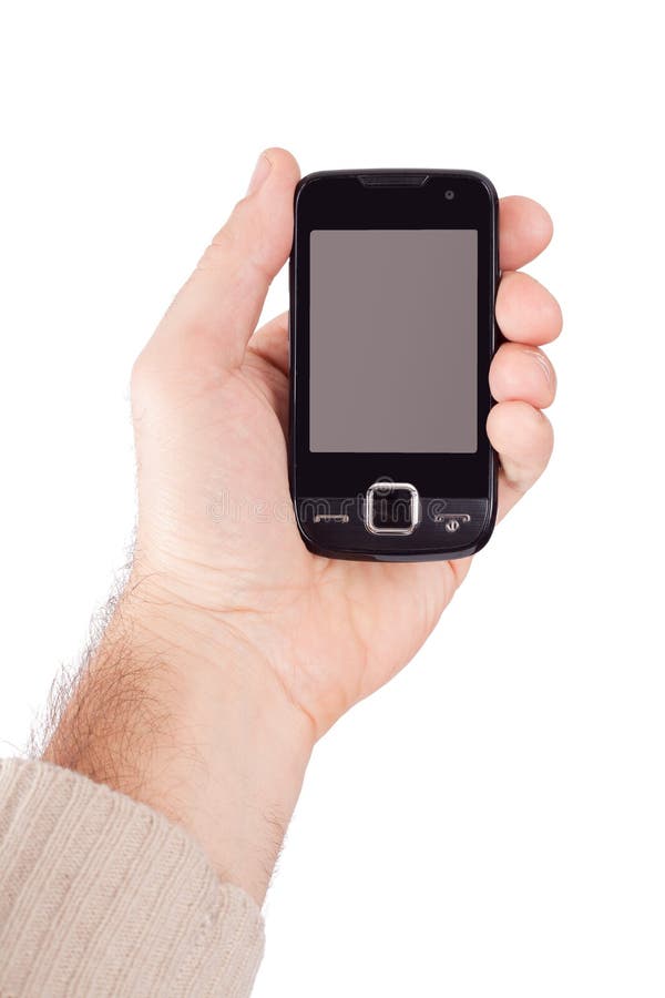 Mobile phone in hand stock photo. Image of palm, call - 26917732