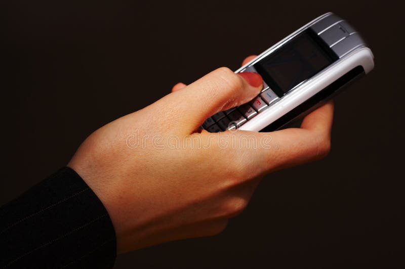 Mobile phone with hand stock image. Image of mobile, instant - 774009