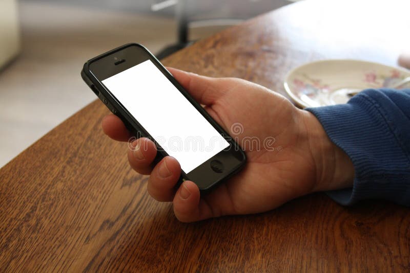 Mobile phone in hand stock image. Image of blank, phone - 102609483