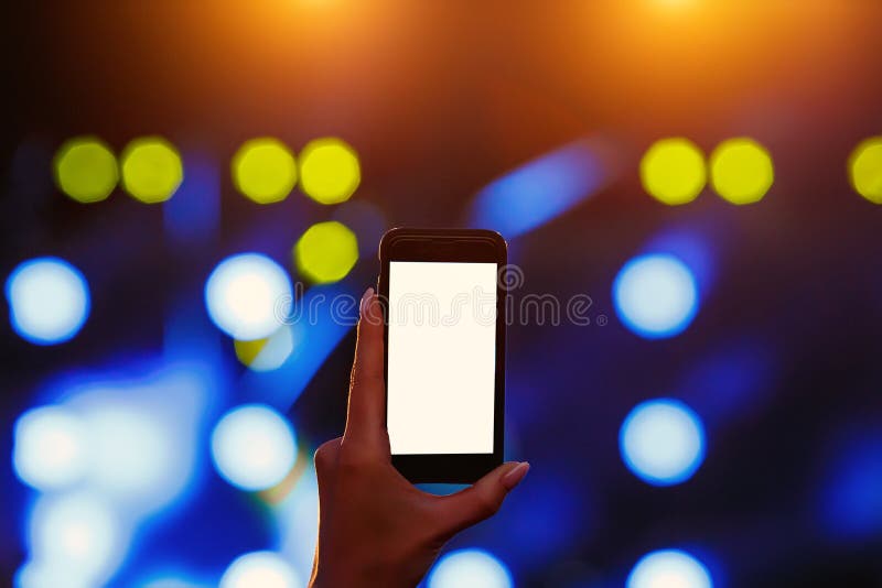 Mobile Phone in Hand. Blank Empty White Screen Mock-up Stock Image ...