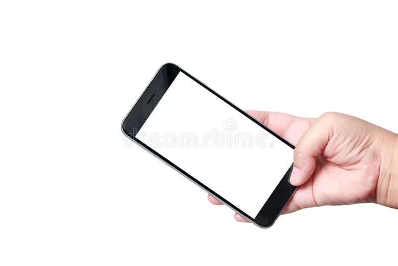 Mobile phone in hand stock image. Image of black, business - 79078153