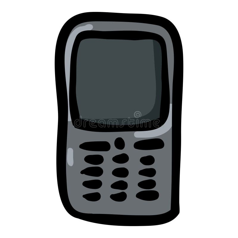 Mobile Phone Hand Drawn Doodle Icon Stock Vector - Illustration of ...
