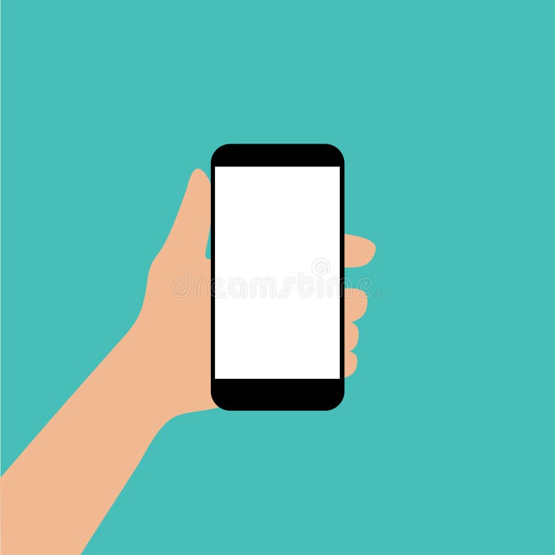 Mobile Phone in Hand Finger Touch Vector Stock Illustration ...