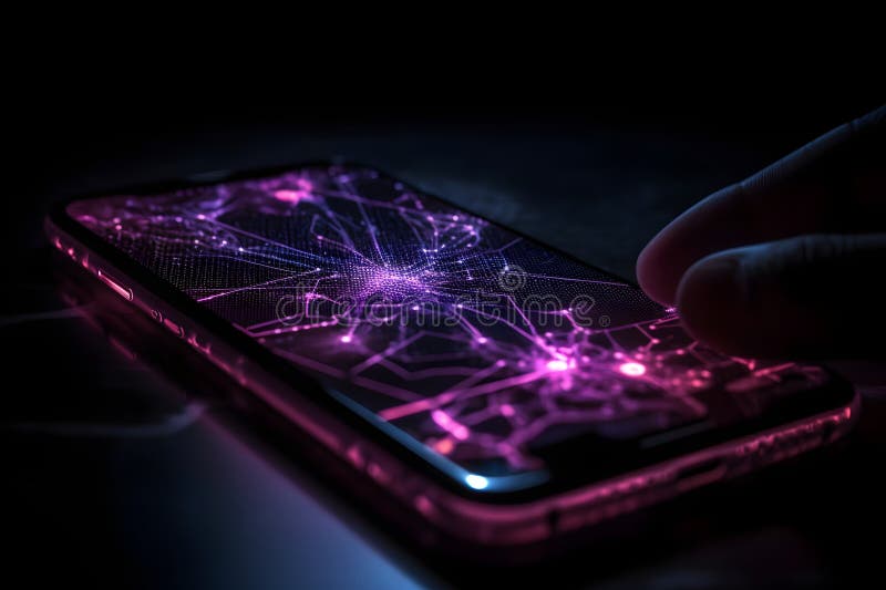 Mobile Phone in a Hand. Generative AI. Stock Illustration ...