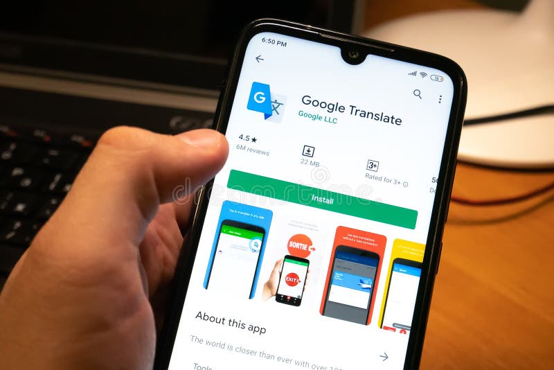 Mobile Phone in Hand with Google Application on Screen Editorial Photo ...