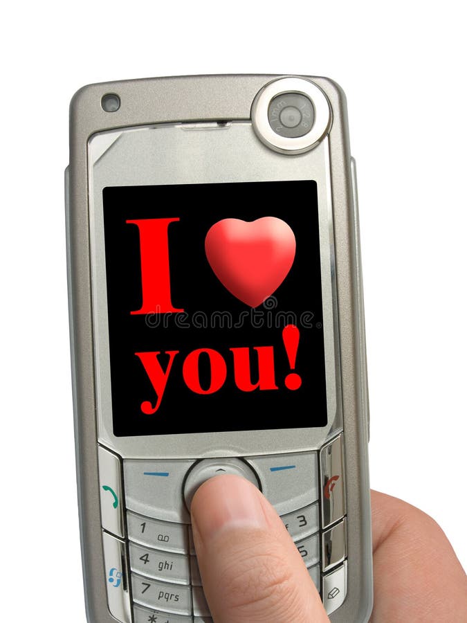 Mobile Phone in Hand, I Love You! on Display Stock Image - Image of ...