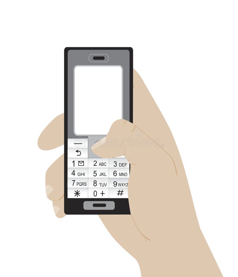 Mobile Phone in Hand Illustration Stock Vector - Illustration of ...