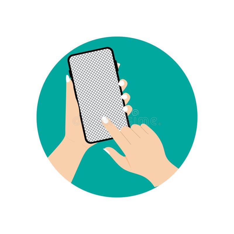 Mobile Phone in Hand Illustration Stock Vector - Illustration of ...