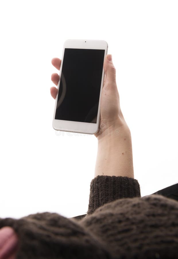 Mobile phone in the hands stock image. Image of finger - 14834209