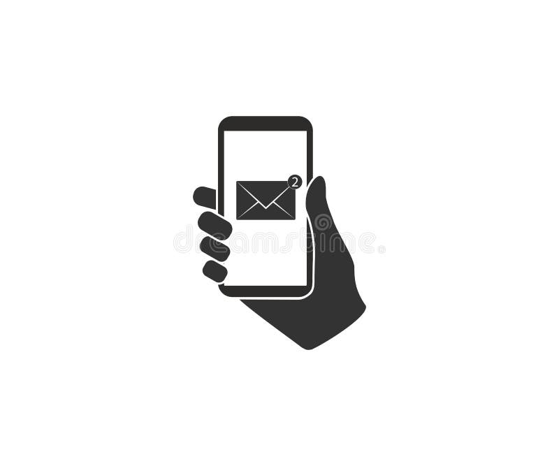 Mobile Phone in Hand, Message. Vector Illustration, Flat Design Stock ...