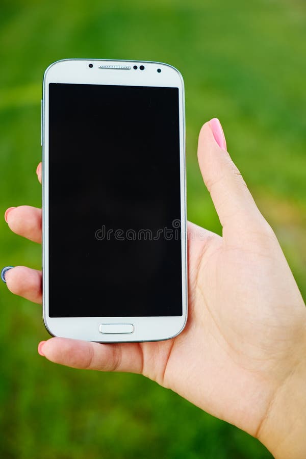 Mobile phone in hand stock image. Image of digital, connection - 118496985