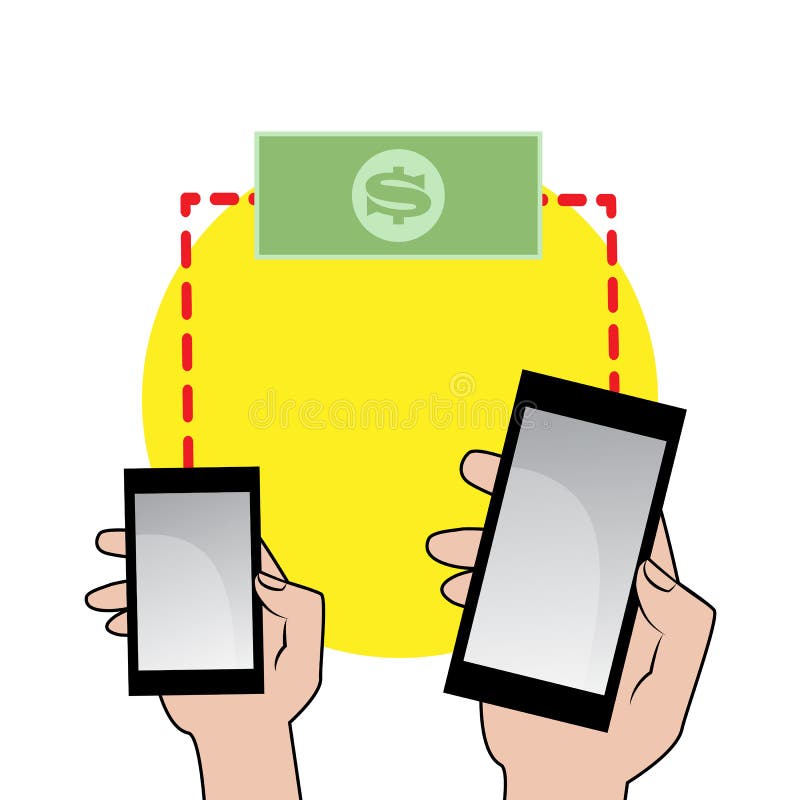 Mobile Phone in Hand and Money Icon Stock Vector - Illustration of hand ...
