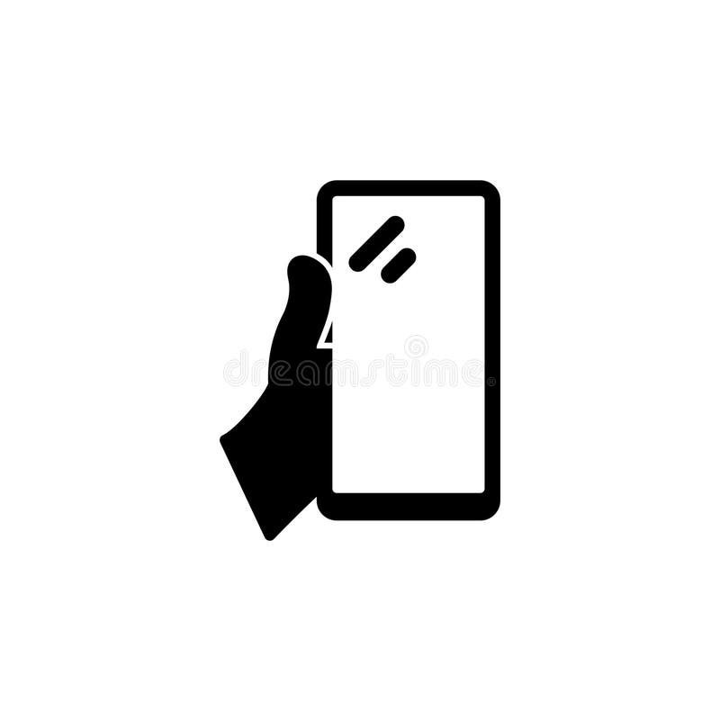 Mobile Phone in Hand, Palm Holding Smartphone Solid Flat Vector Icon ...