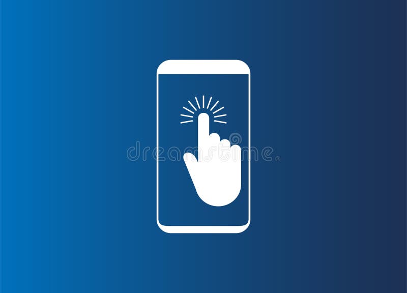 Mobile Phone in Hand, Touch. Vector Illustration, Flat Design Stock ...