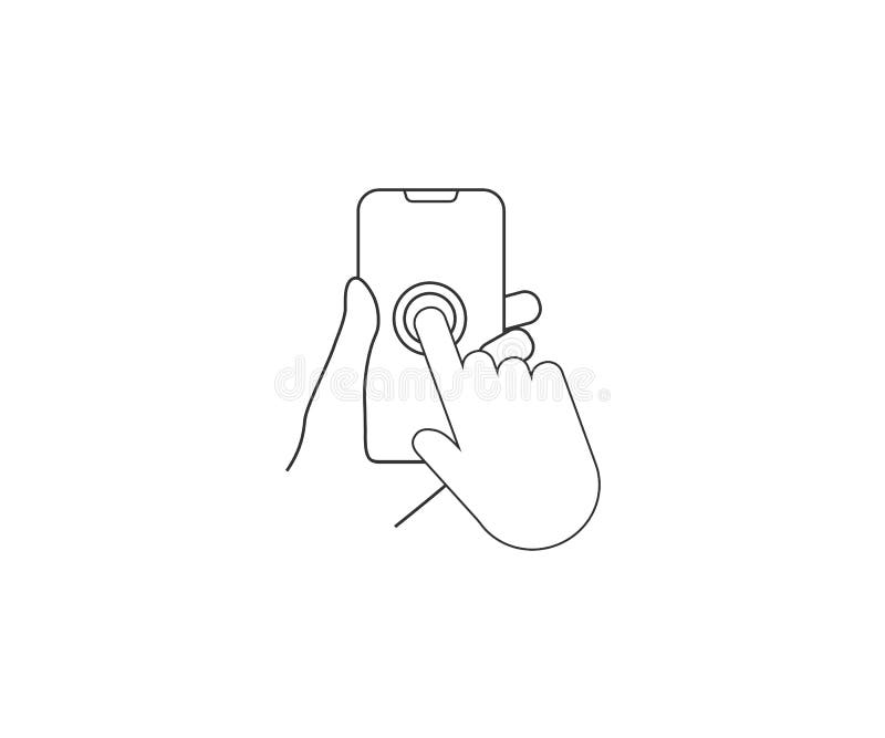 Mobile Phone in Hand, Touch. Vector Illustration, Flat Design Stock ...