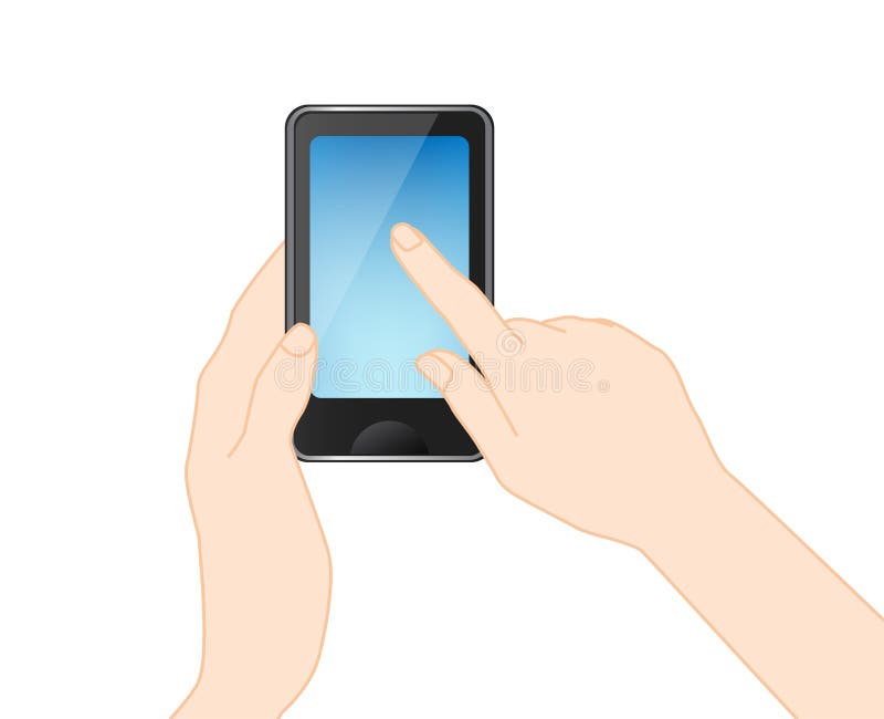Mobile Phone with Hand, Vector Stock Vector - Illustration of people ...