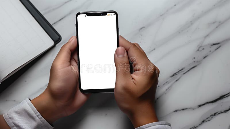 Mobile Phone in Hands Close-up Top View Stock Illustration ...