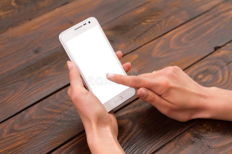 Mobile Phone in the Hands of Women Stock Photo - Image of female, close ...