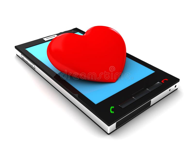 Phone with Heart Line Icon. Social Media Like. Vector Stock Vector ...