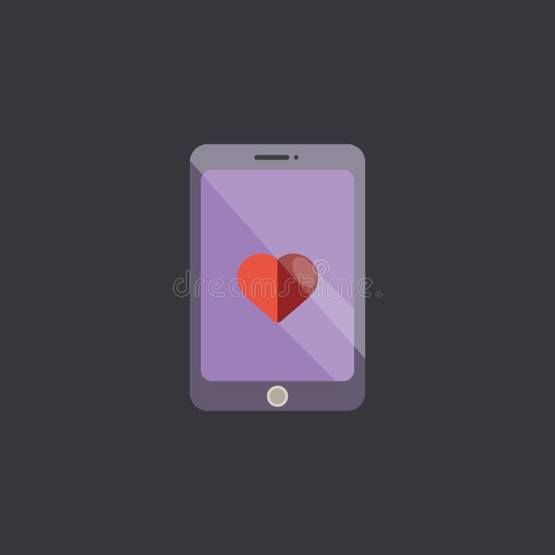 A Mobile Phone with Heart Icon Illustration. Stock Vector ...