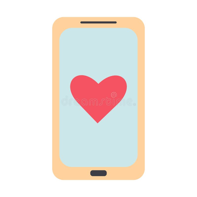 Mobile Phone with Heart on the Screen. Sending Love Message Concept ...