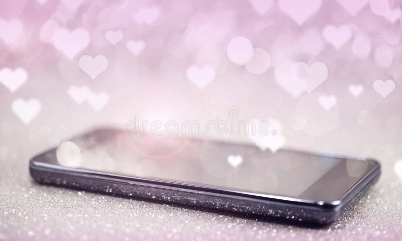 Valentine mobile phone stock photo. Image of orbs, cellphone - 170529410