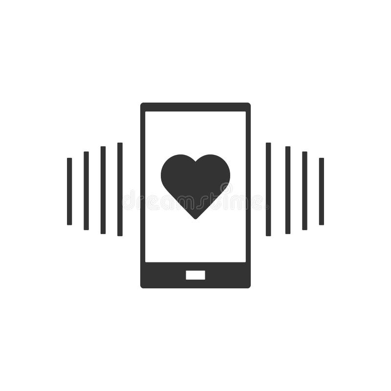 Mobile Phone with Heart Sign . Smartphone Icon Stock Vector ...