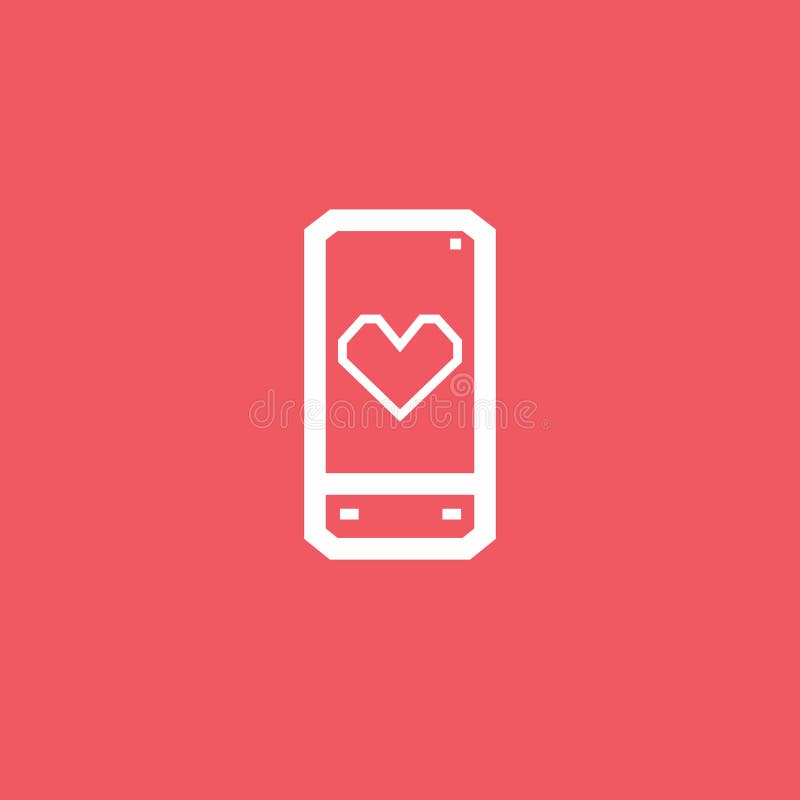 Mobile Phone with Heart. Vector Illustration Decorative Design Stock ...