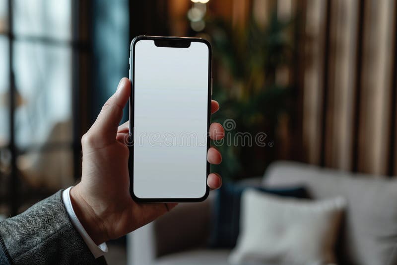 A Mobile Phone Held in Business Man Hand, with the Screen Facing the ...