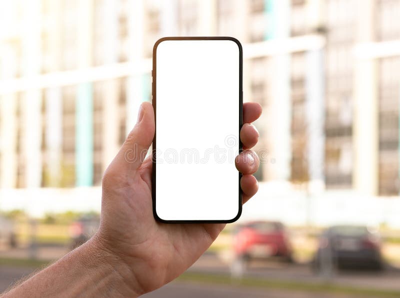 Mobile Phone Held in a Hand. Perfect for Digital and Technology Themes ...