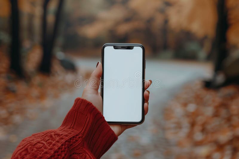 A Mobile Phone Held in Womanâ€™s Hand, with the Screen Facing the ...