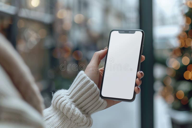 A Mobile Phone Held in Womanâ€™s Hand, with the Screen Facing the ...