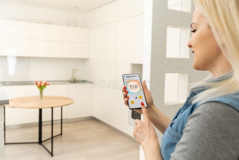 Mobile Phone with Home Control System on a Screen. Smart House, Home ...