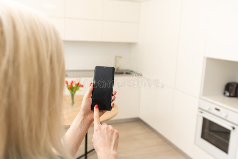 Mobile Phone with Home Control System on a Screen. Smart House, Home ...