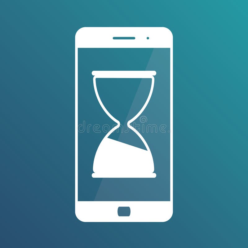 Mobile Phone Hourglass Line Icon, Web and Mobile. Busy Sign Vector Icon ...