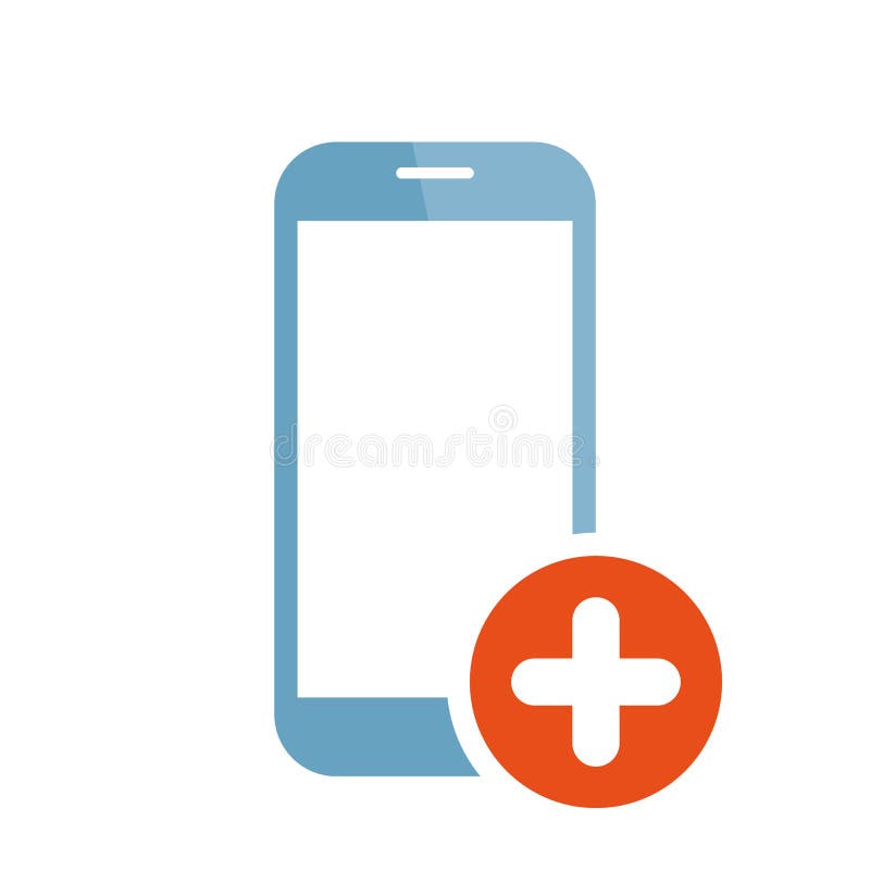 Mobile Phone Icon with Add Sign. Mobile Phone Icon and New, Plus ...