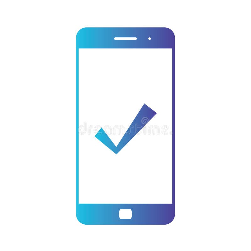 Mobile Phone Icon with Check, Approve, Done or Confirm Sign. Vector ...