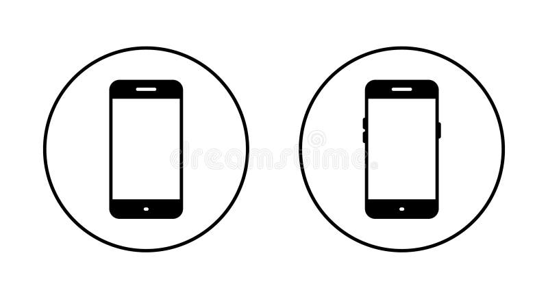 Mobile Phone Icon on Circle Line. Smartphone, Cellphone Sign Symbol ...