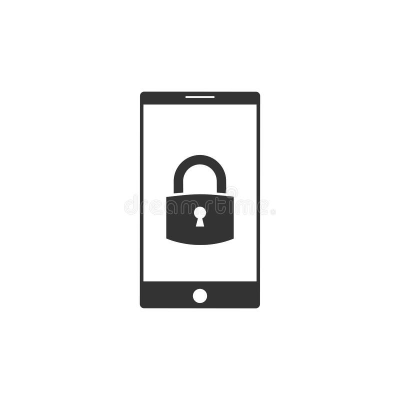 Mobile Phone Icon, Data Protection Sign, Lock with Shield. Vector Stock ...