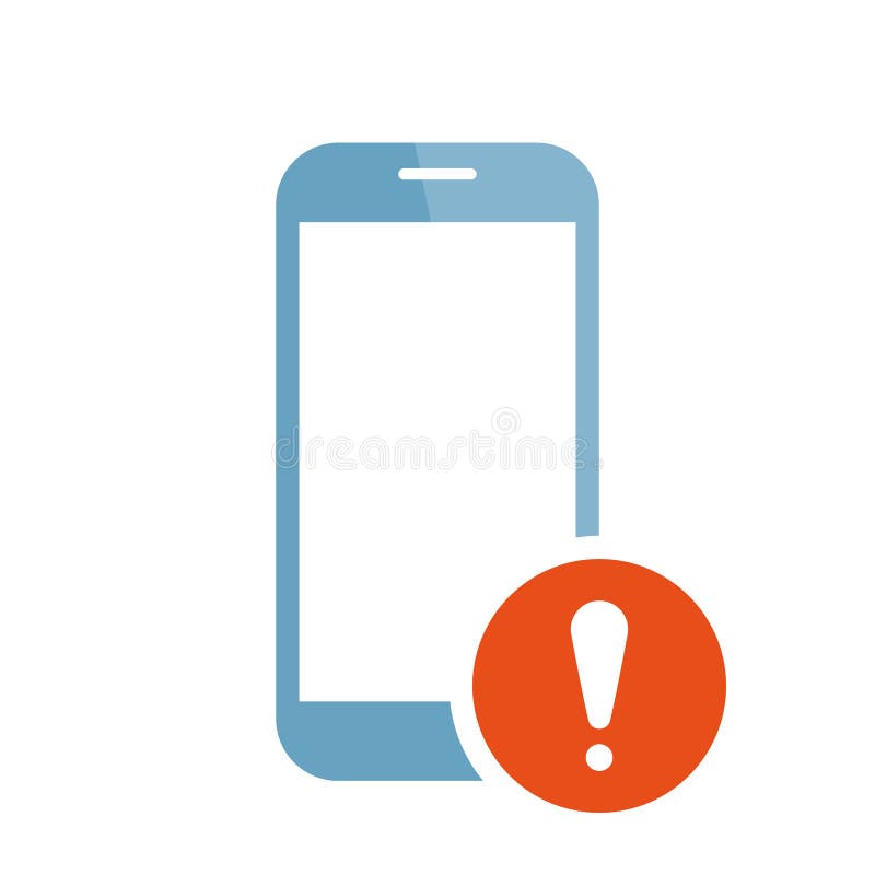 Mobile Phone Icon with Exclamation Mark. Mobile Phone Icon and Alert ...