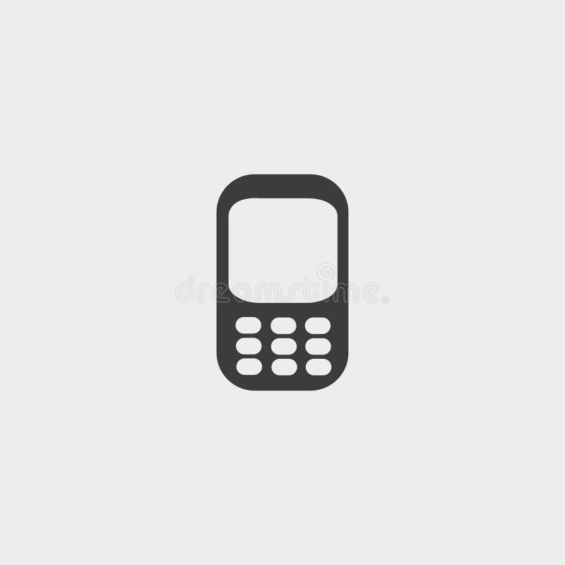 Mobile Phone Icon in a Flat Design in Black Color. Vector Illustration ...