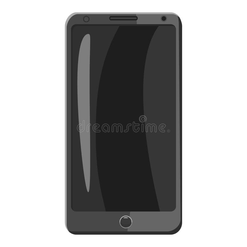 Mobile Phone Icon, Gray Monochrome Style Stock Vector - Illustration of ...