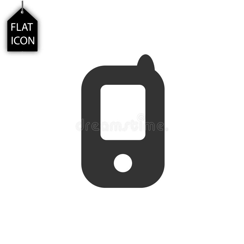 Mobile Phone Icon Grey Flat Button Stock Vector - Illustration of ...
