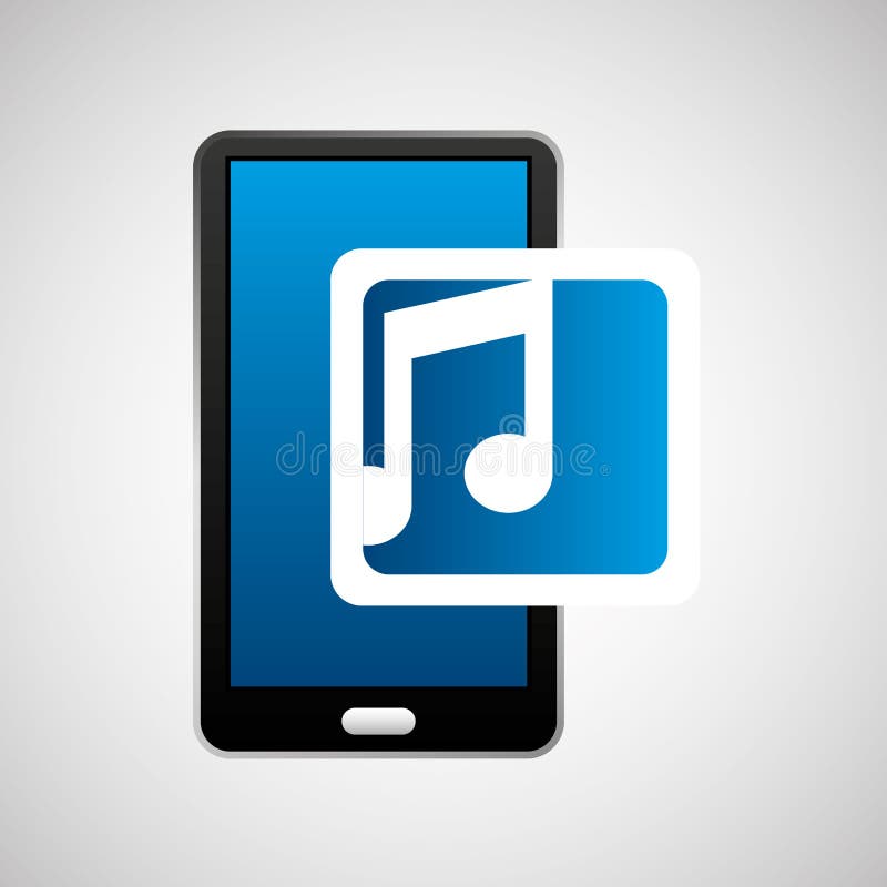 Mobile Phone Icon Music Social Media Stock Vector - Illustration of ...