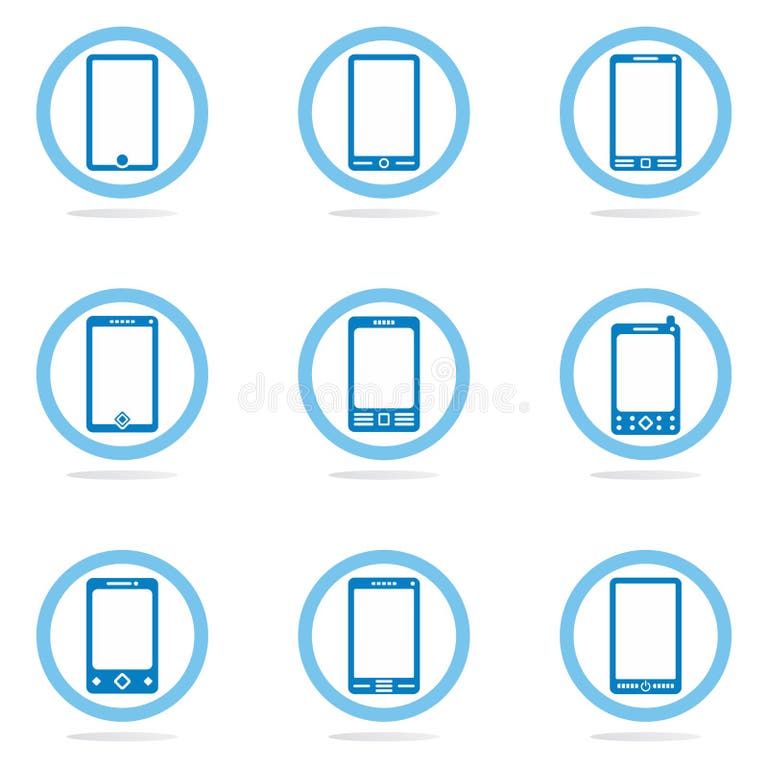 Mobile phone icon set stock vector. Illustration of dialing - 33759910